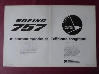 6/1982 PUB PRATT WHITNEY PW2037 ENGINE BOEING 757 AIRLINER ORIGINAL ...