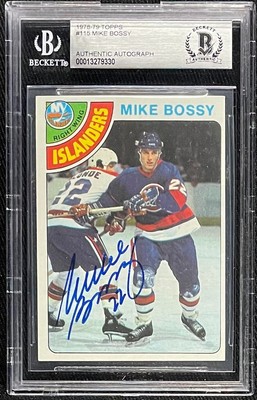 MIKE BOSSY SIGNED 1978-79 TOPPS #115 ROOKIE CARD ISLANDERS BECKETT AUTO ...