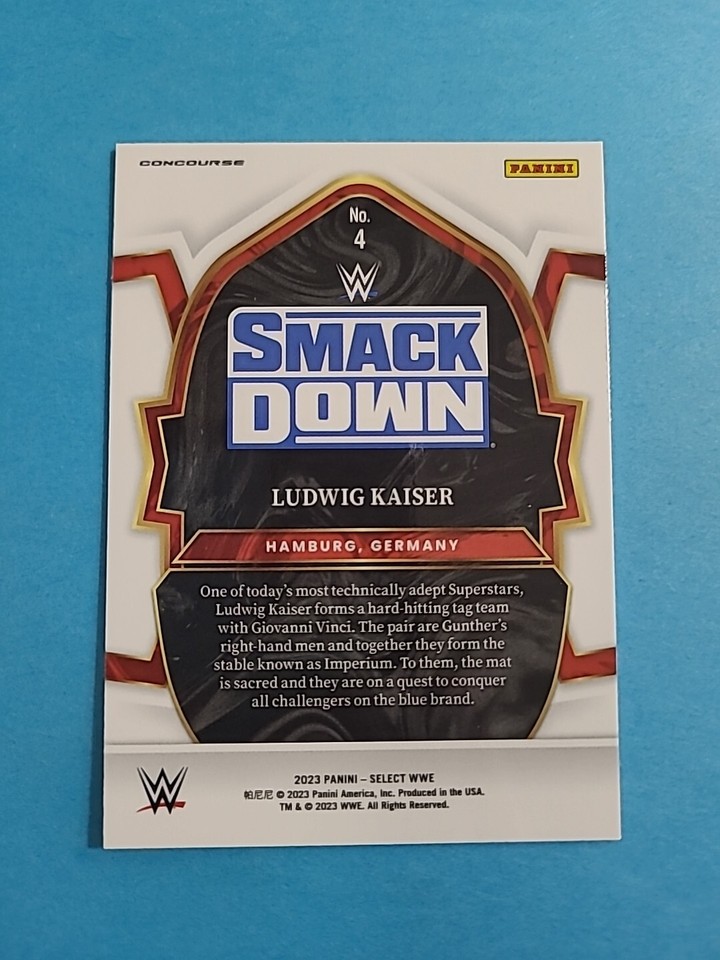 LUDWIG KAISER 2023 PANINI SELECT CONCOURSE WWE WRESTLING CARD # 4 H8316 ...