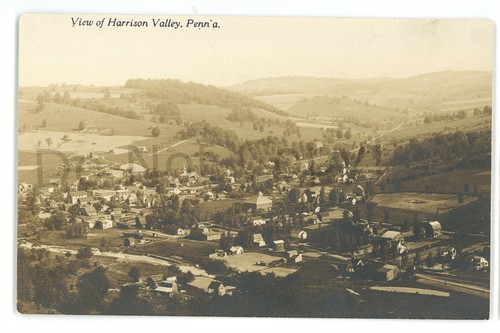 RPPC Aerial View HARRISON VALLEY PA Potter County Real Photo Postcard ...