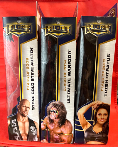 STONE COLD + ULTIMATE WARRIOR + TRISH STRATUS WWE Elite Hall of Fame ...