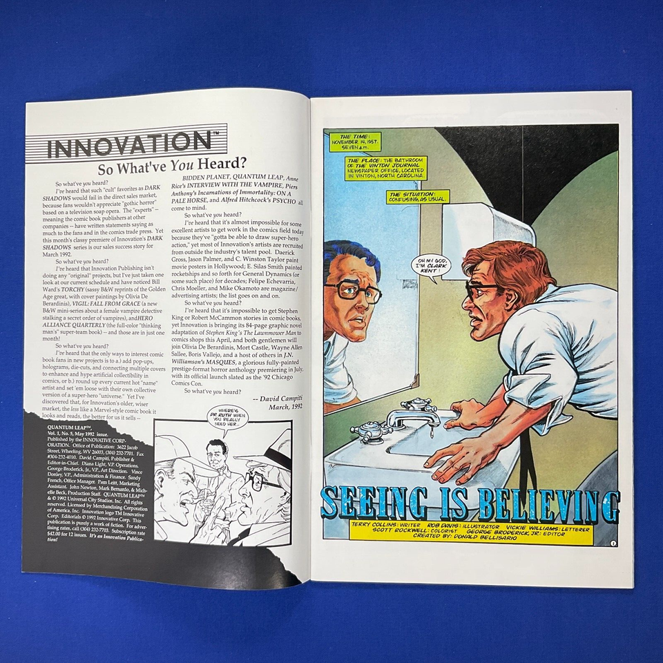 Quantum Leap #5 Based on TV Series 1992 Innovation Comic Book | eBay