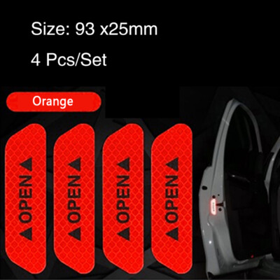 4Pcs Universal Car Door Open Sticker Reflective Tape Safety Warning ...