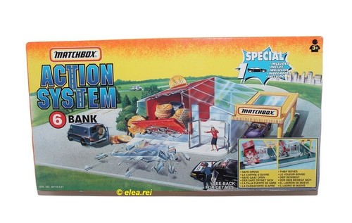 Matchbox Action System 6 Bank Playset 1996 Play Track 2 Figures NEW ...