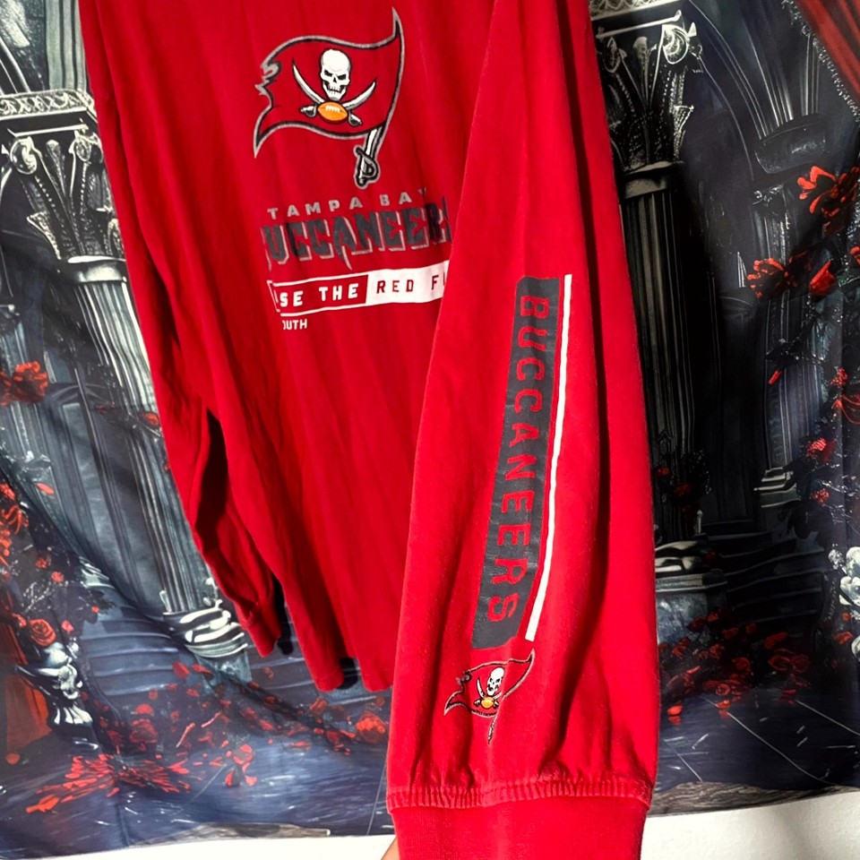 Majestic Tampa Bay Buccaneers Shirt Men 2XLT Red Athletic NFL Fan Gear ...