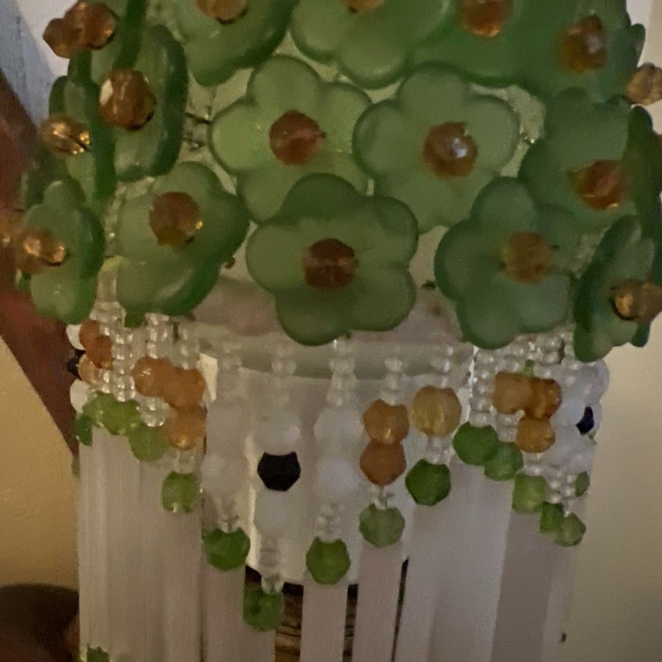 Vintage Czech Floral Beaded Bulb Cover w/Beaded Fringe | eBay