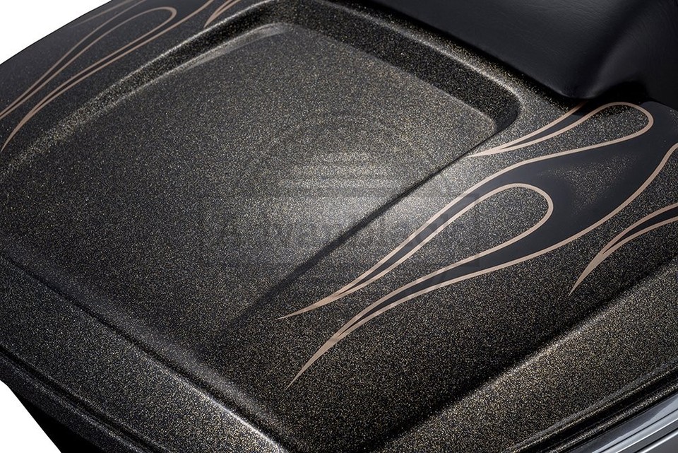 Hard Candy Hot Rod Red Flake Razor Rear Trunk Luggage Flames For Harley ...