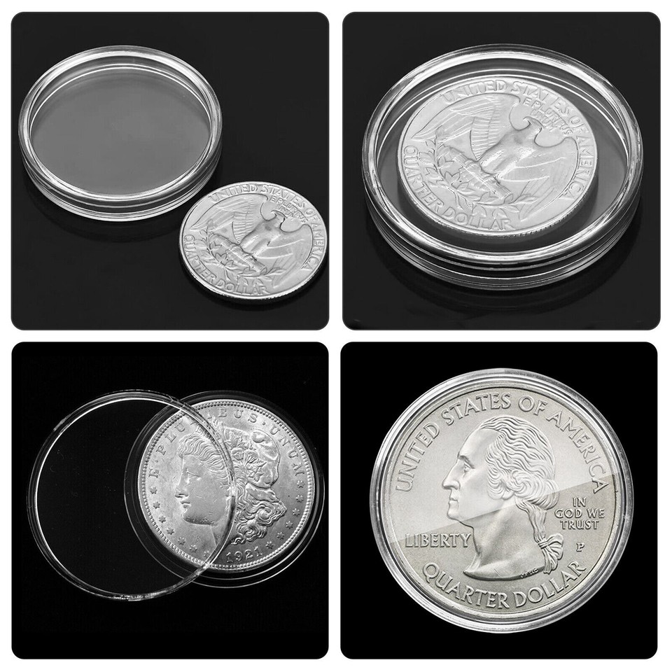 20× 40mm Coin Holder Capsules Case for Silver Gold Dollar Display ...