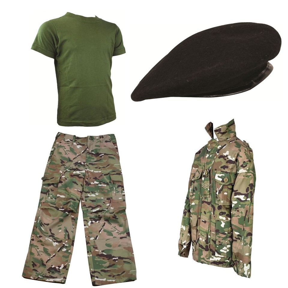 Kids Pack 9 HMTC Camo MTP MultiCam Match Military Army Uniform + Beret ...