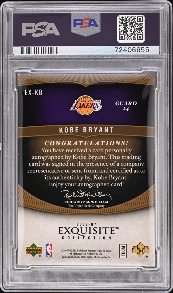 Kobe Bryant 2006-07 UPPER DECK Exquisite Enshrinements #EX-KB AUTO PSA ...