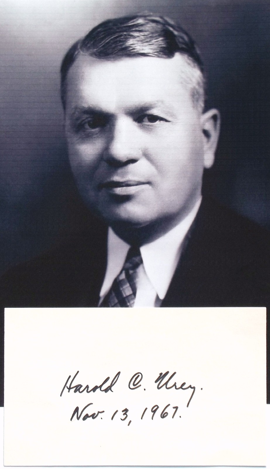 Harold C Urey Winner Nobel Prize 1934 Chemistry Autograph Key Figure ...