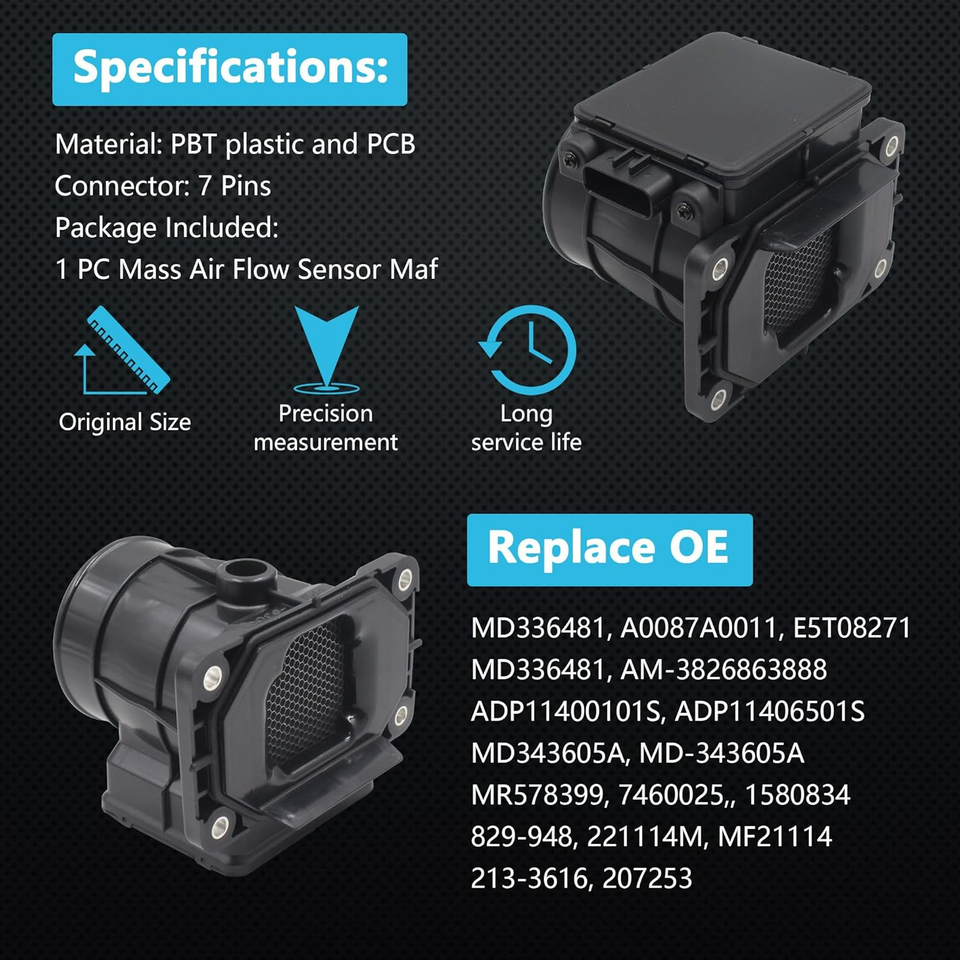 MD343605 Mass Air Flow MAF Meter Sensor For Mitsubishi Lancer Montero 2 ...