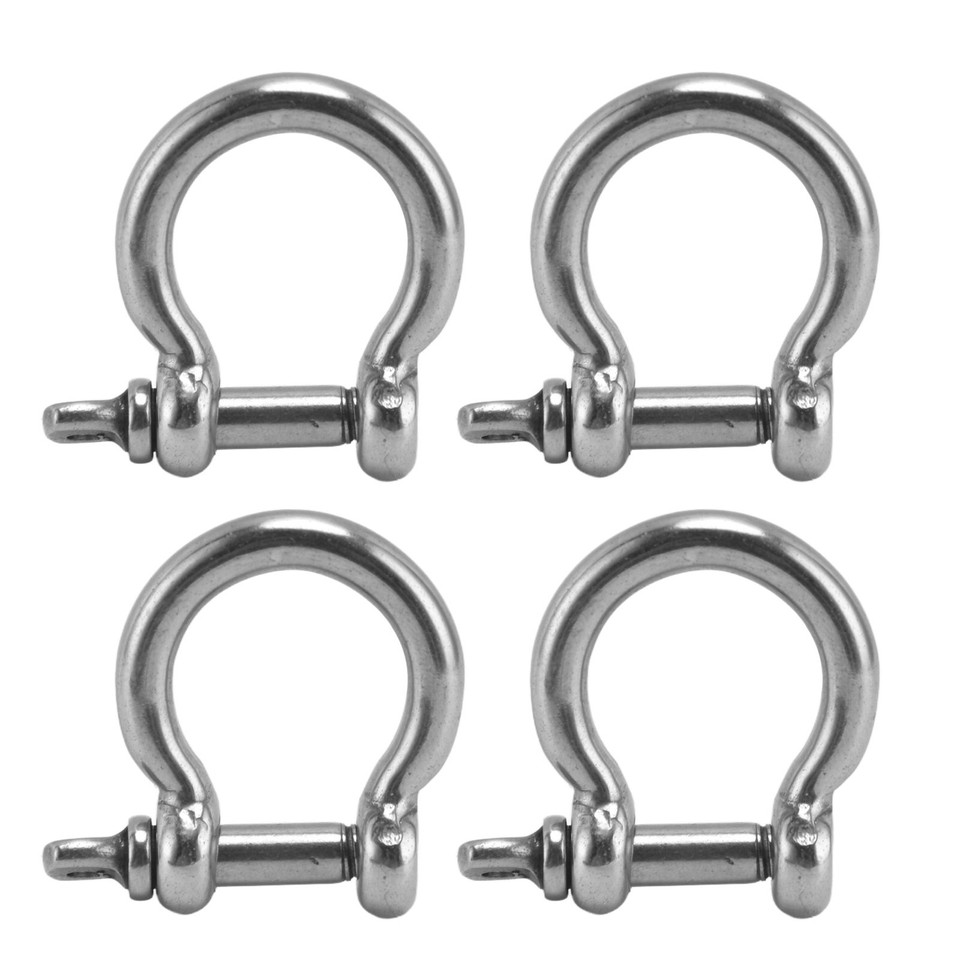 M8 4Pcs 304 Stainless Steel Shackle Screw Pin D Ring Bow Shape Anchor ...