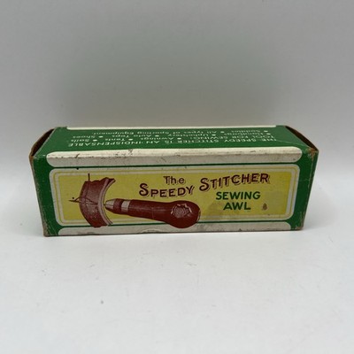 VTG The Speedy Stitcher SEWING AWL Kit Stewart Mfg Co Instruct. Box ...