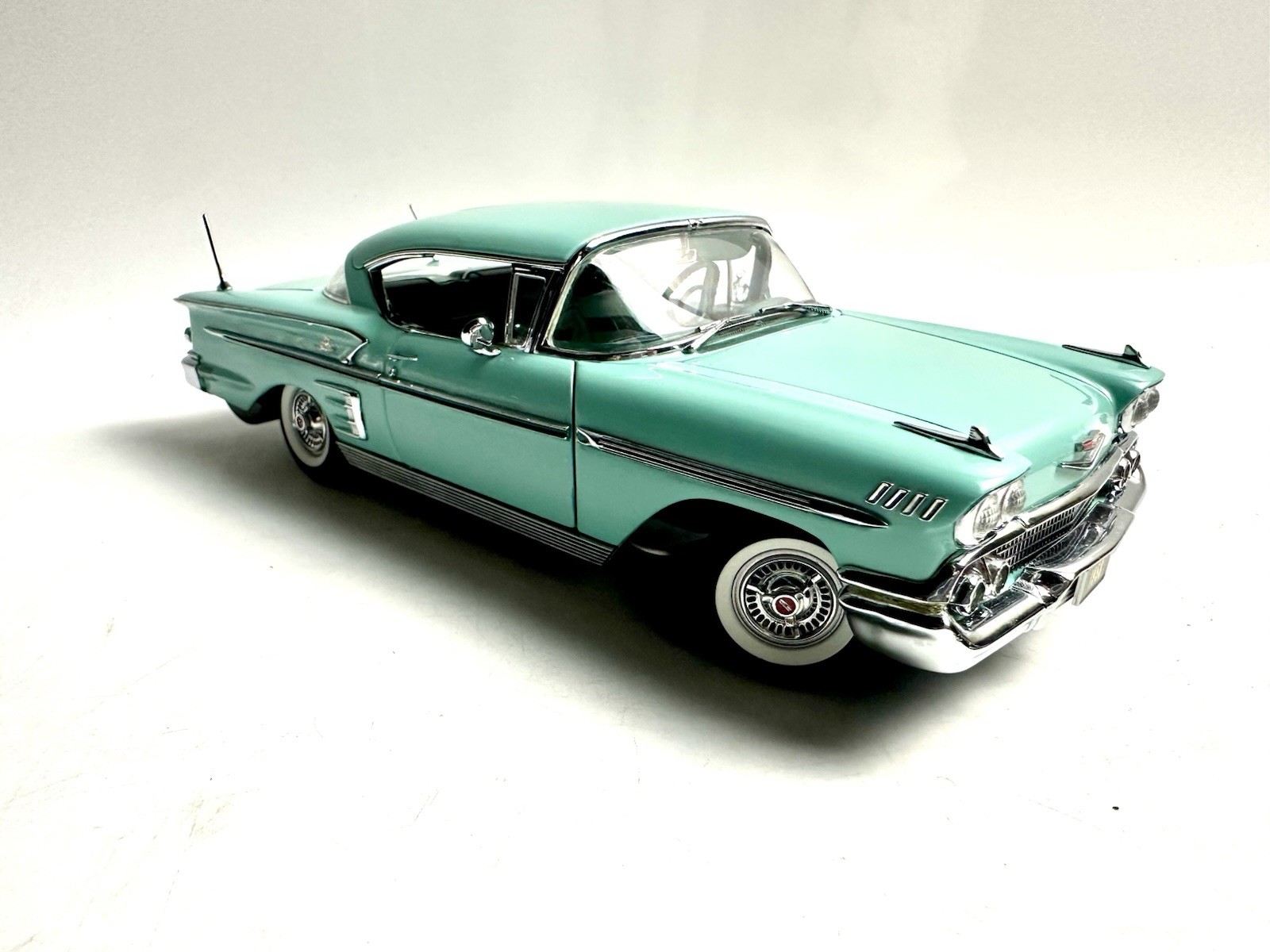 Aqua Colored 1958 Chevy Impala Sport Coupe 50th Anniversary 1:24 scale ...