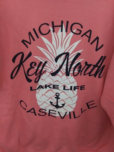 Key North Lake Life Caseville Michigan Pink Full Zip Hoodie Men's Adult ...