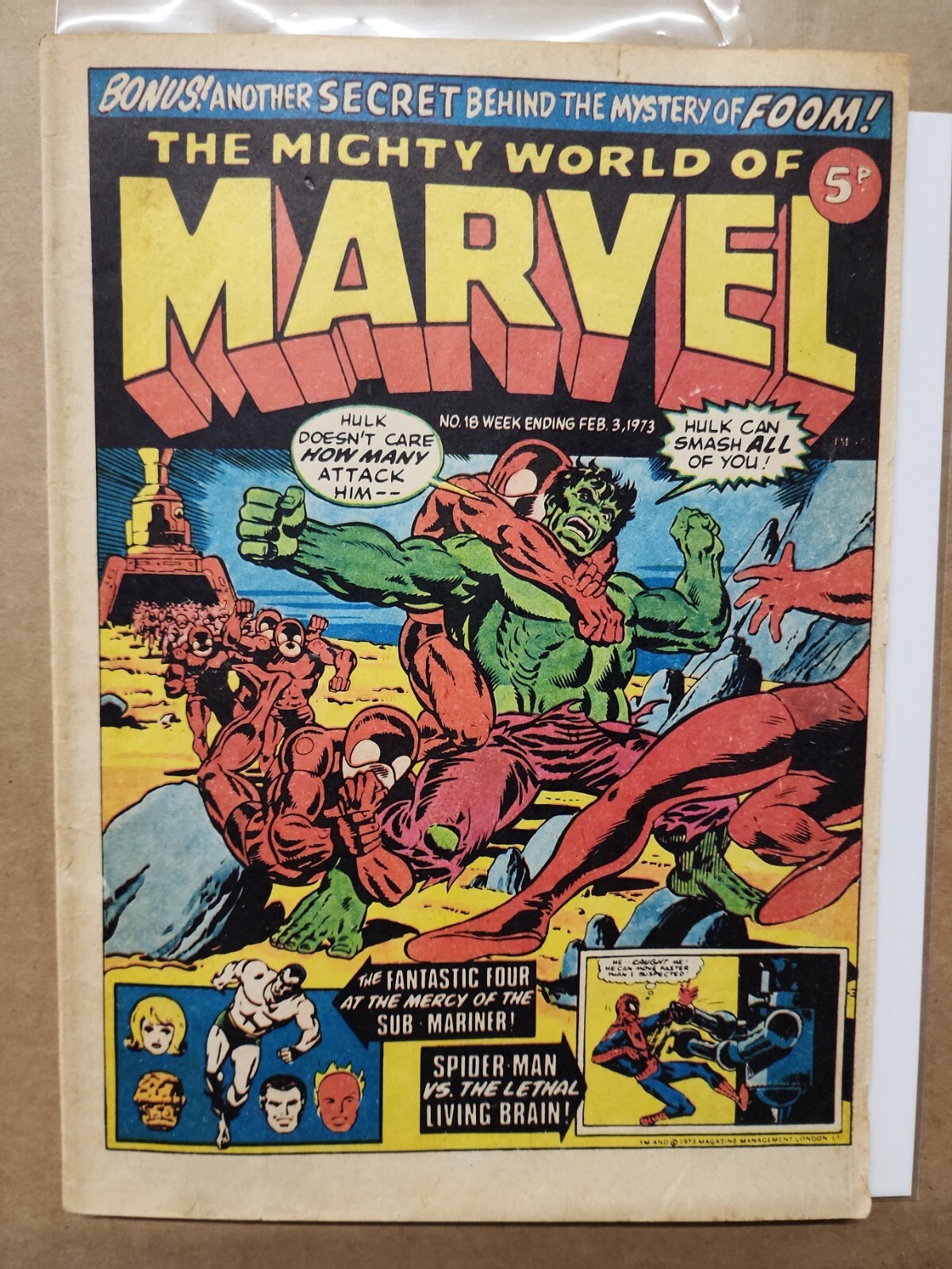 Mighty World Of Marvel #18 1973 - Marvel- Comic Magazine. G1 | eBay