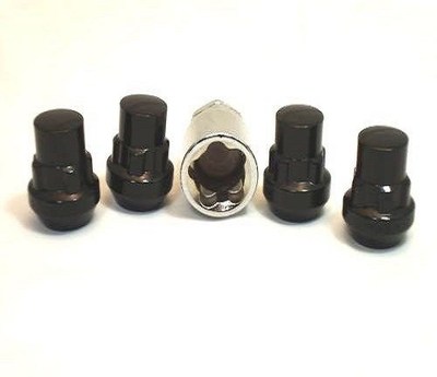4 Pc BLACK FORD RANGER LOCKING LUG NUTS CUSTOM WHEEL LOCKS # AP-20405BK ...