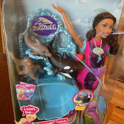 Barbie SeaWorld Trainer Doll African American 2009 Mattel T4703 NIB NRB ...
