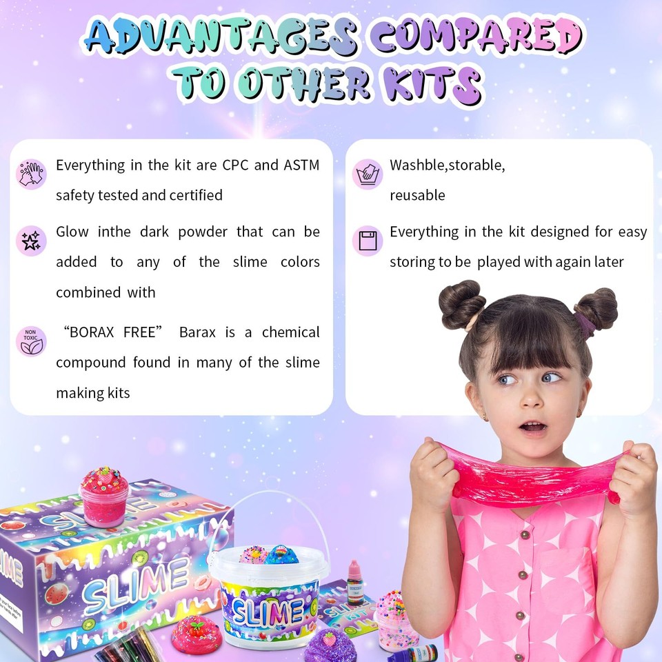 Clear Slime Making Kits With Premade Slime For Kids Diy With 35 Sets ...