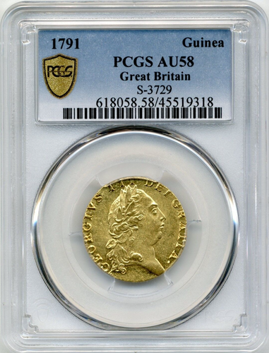 1791 Great Britain Guinea, George III - S-3729 - PCGS AU58 | eBay