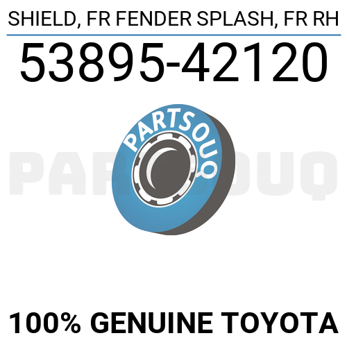 5389542120 Genuine Toyota SHIELD, FR FENDER SPLASH, FR RH 53895-42120 ...