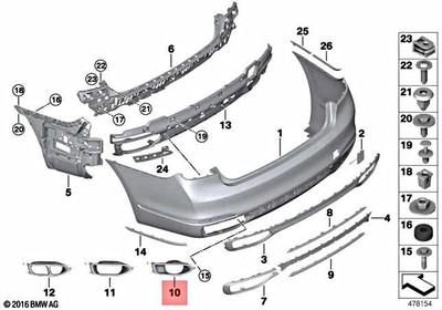 Genuine BMW G11 G12 725d 725Ld 730d Trim Exhaust Tailpipe Right ...