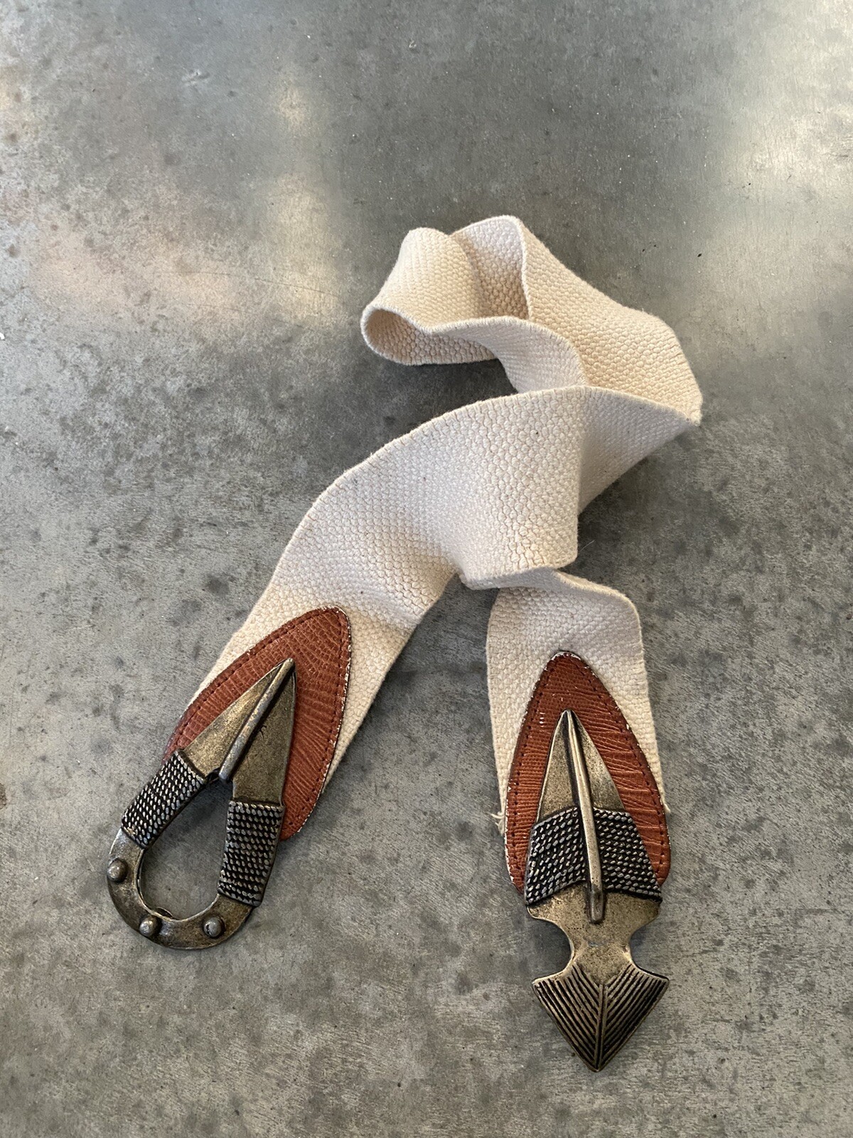 Vintage Omega Arrow Head Belt Stretch Womens Pewter M… - Gem