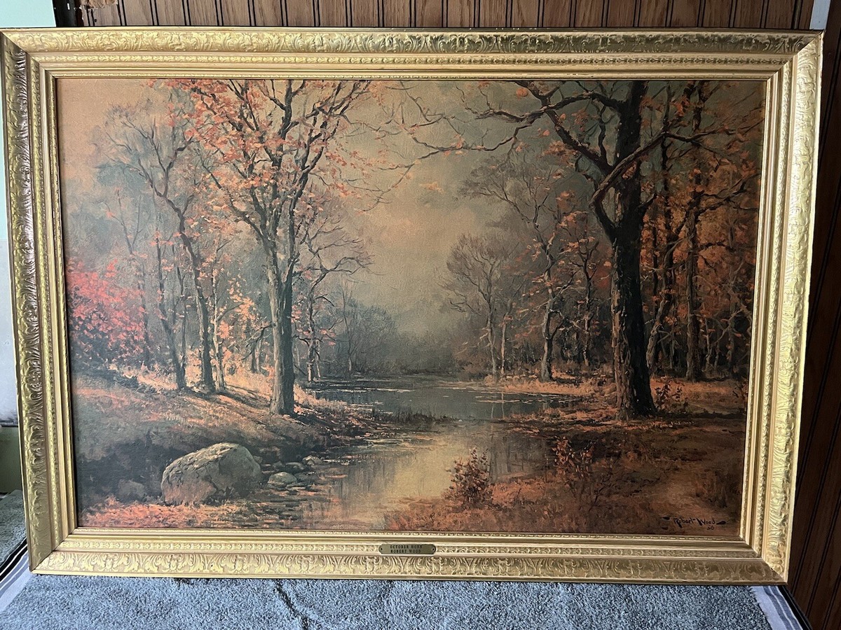 Robert Wood October Gold Painting Antique 1865 Large Antique Signed
