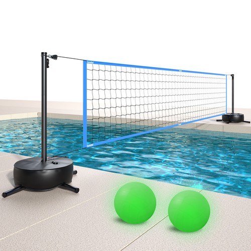 Pool Volleyball Net Set with Weighted Base Portable Outdoor 15ft-32ft ...