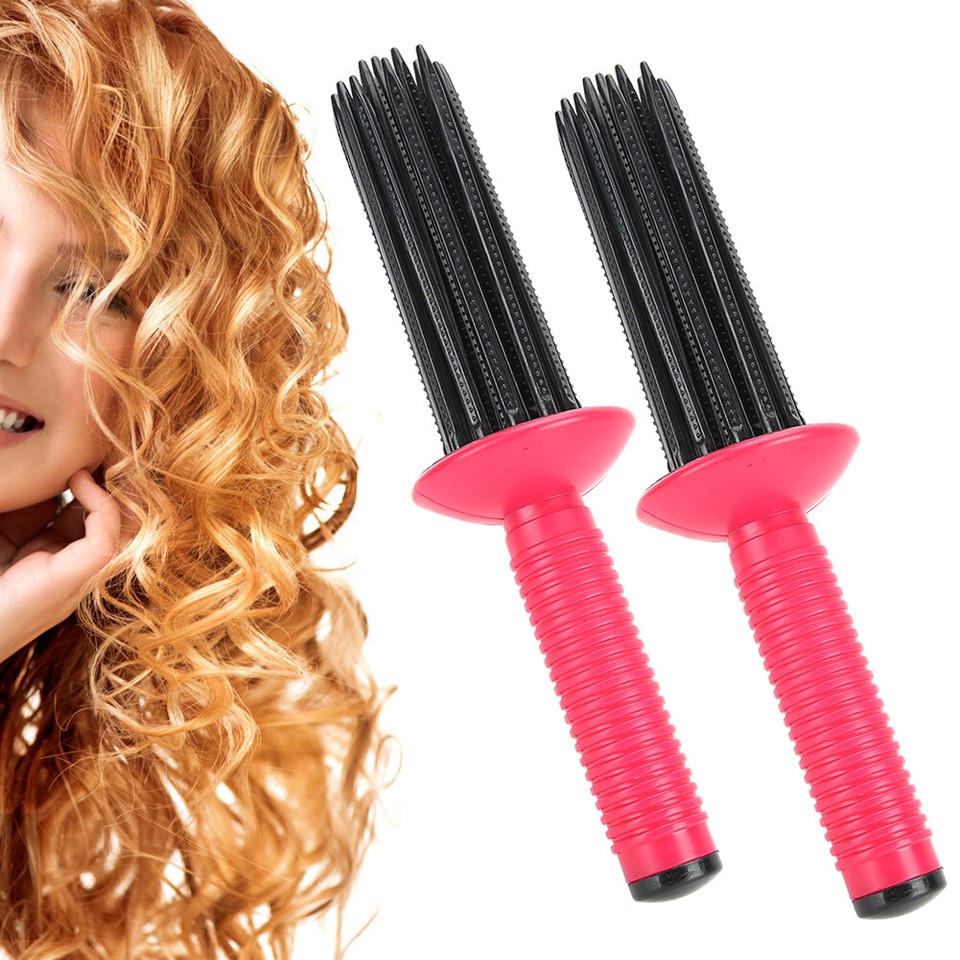 2pcs Hair Curling Roll Comb Fluffy Curling Wand For Hairstyling Tools ...