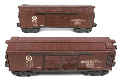 #2758 #2458 VINTAGE LIONEL O GAUGE BOXCAR AUTOMOBILE CAR FREIGHT CAR ...