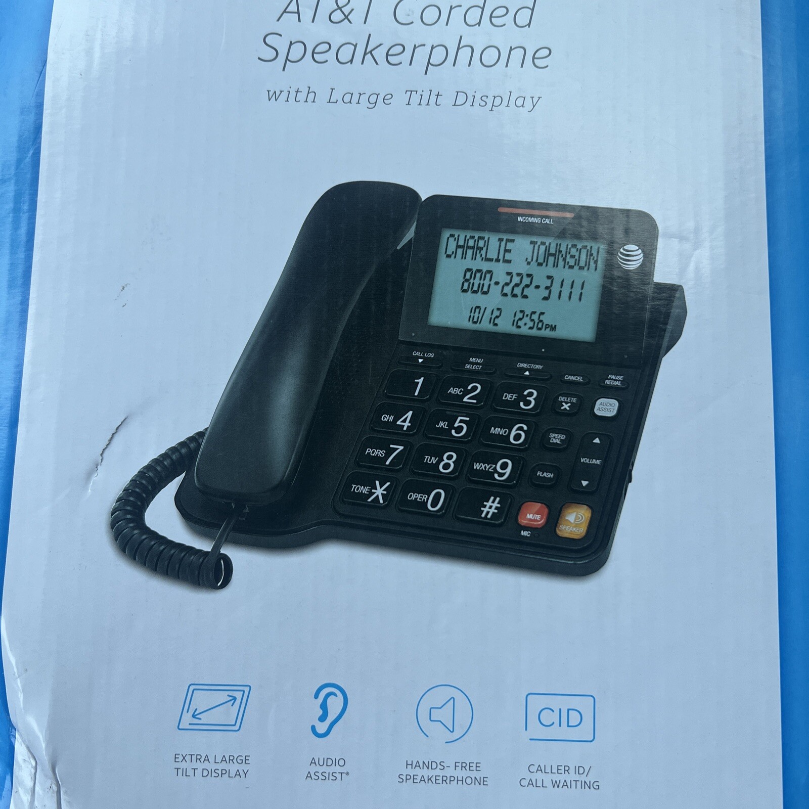 AT&T CL2940 Landline Corded Phone Desk Wall Telephone Caller ID ...