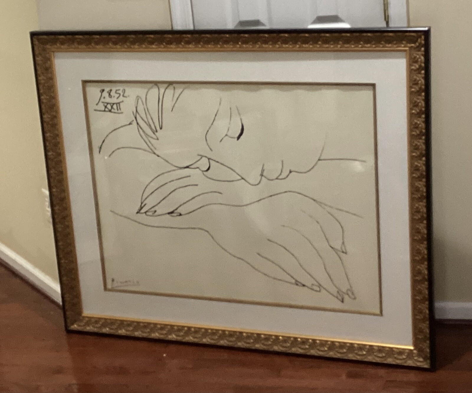 Huge VTG Lithograph by Pablo Picasso, Woman Resting/Sleeping, 50” x 42 ...