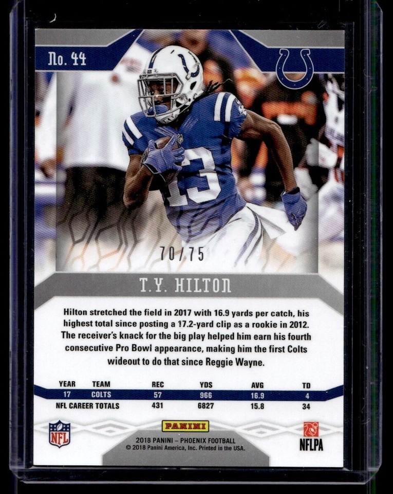 2018 Panini Phoenix Yellow T.Y. Hilton /75 #44 | eBay