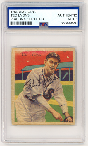 Ted Lyons SIGNED 1935 National Chicle Diamond Stars #43 HOF Autographed ...