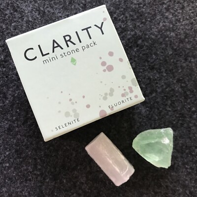 NEW Clarity Mini Stone Pack Selenite Fluorite Green White Natural Rock ...