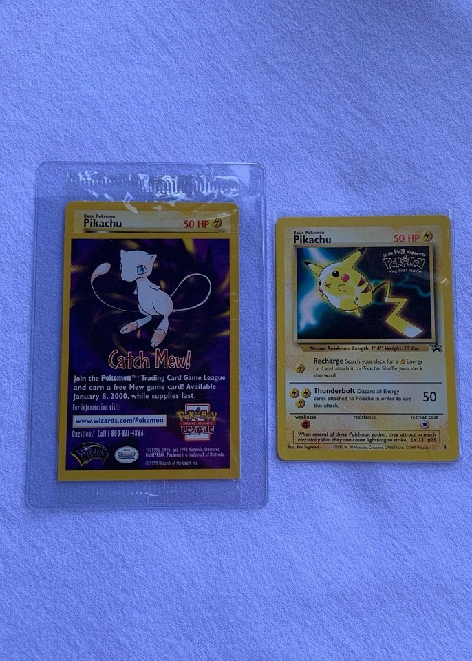 1x (Sealed) Pikachu Pokemon WB Gold Stamped 1999 First Movie Black Star ...