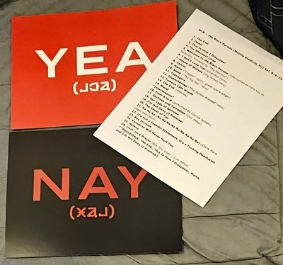 My Chemical Romance (MCR) Black Parade Tour Yea/Nay Voting Sign ...