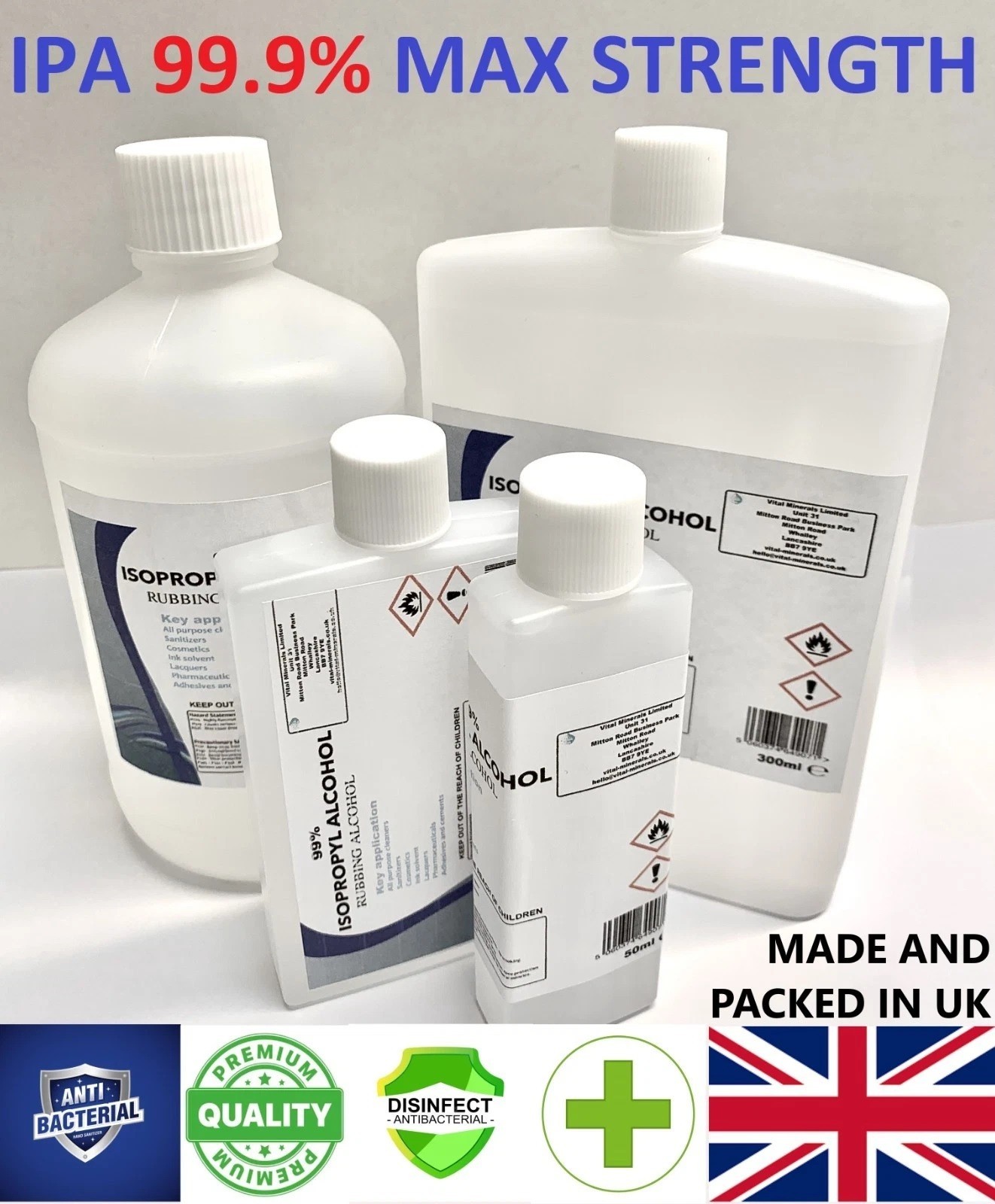 IPA Isopropyl Alcohol 100% PURE Isopropanol cleaning solvent degreaser ...