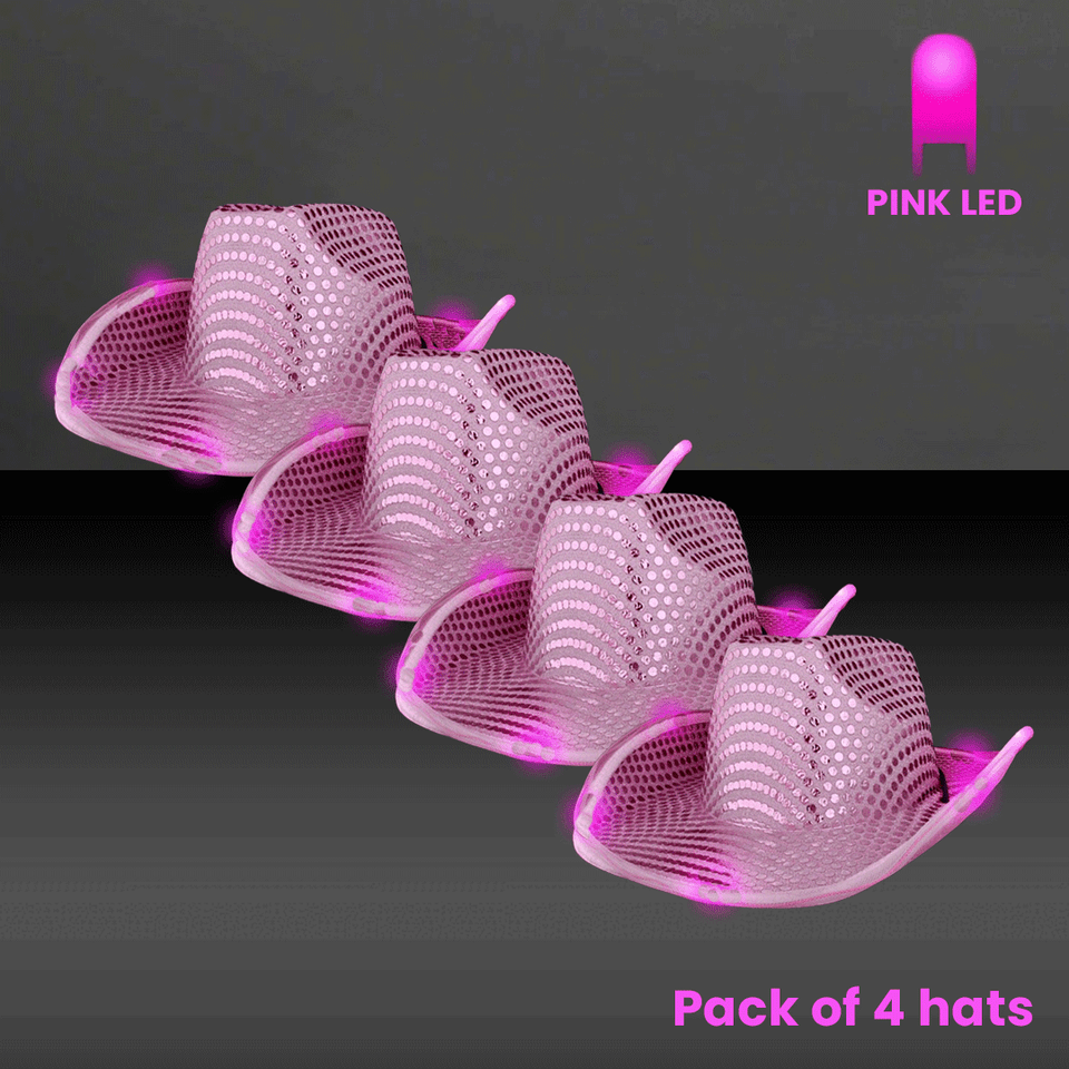 Cowboy Hat Light Up Colorful Flashing LED Fun Light Up Hat - Party ...