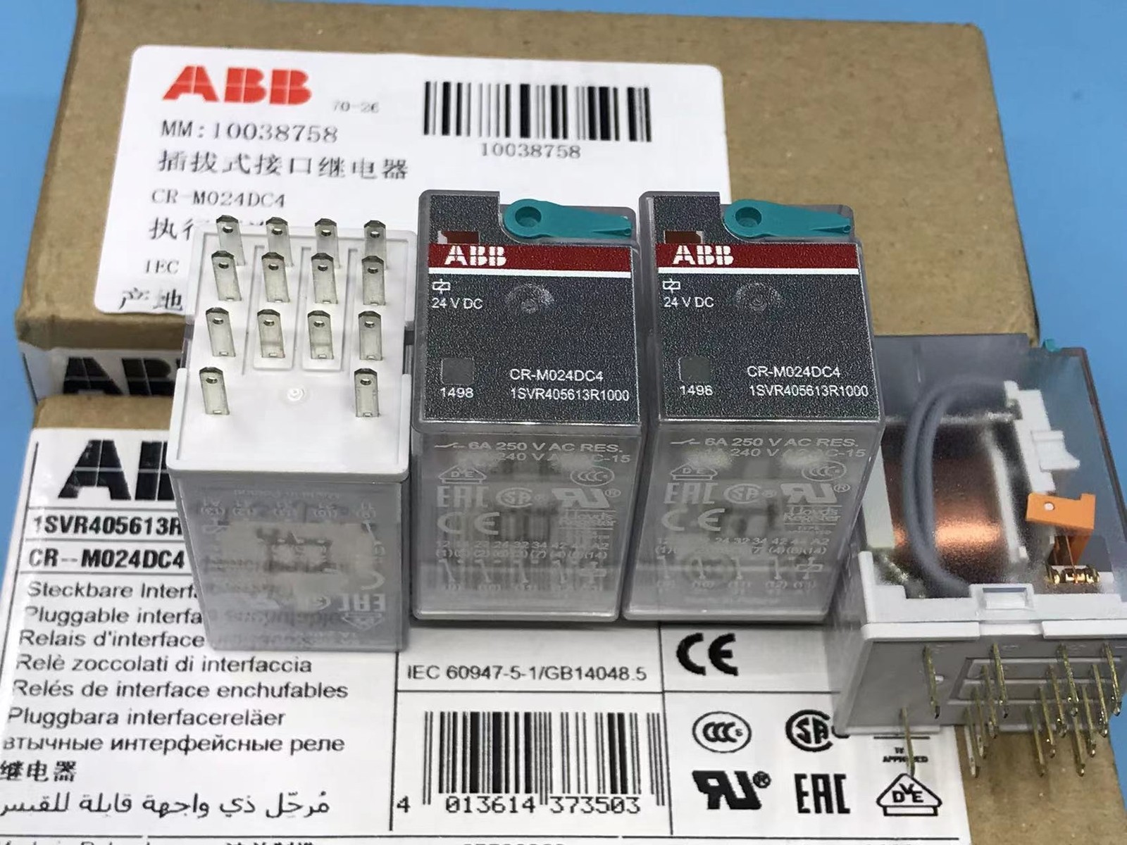 169649 New-No Box ABB CR-M024DC4 Interface Relay 6A 250VAC Coil 24VDC ...