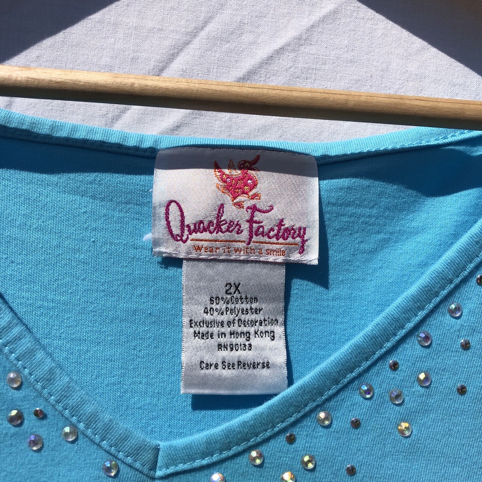 Quacker Factory Turquoise w Crystal Emblishments Top … - Gem