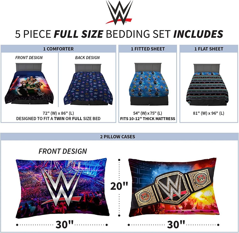 WWE "Out of the Ring" Kids Reversible Bed Set-AB0FN4TL8K72 ...