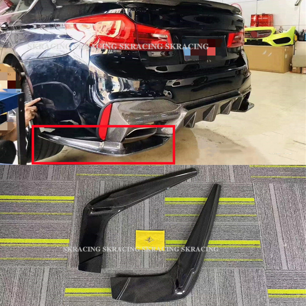 Real Carbon Fiber Rear Bumper Side Corner Splitters Aprons For BMW M5 ...