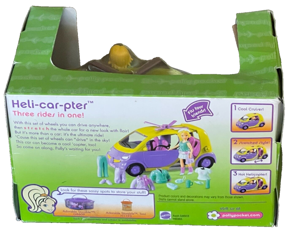 polly Pocket heli-car-pter 2004 Helicopter car Mattel Vehicle | eBay