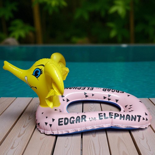 RARE VINTAGE EDGAR THE ELEPHANT Inflatable Pool Float Swim Toy Ring 70s ...