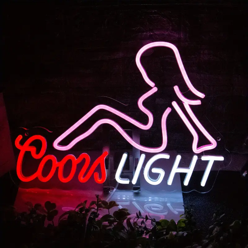 Coors light beer women's LED neon sign light Red ladies neon light USB ...