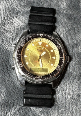 Vintage CASIO Arnie AMW-320 (1374) Men's 47mm Analog Digital Watch SS ...