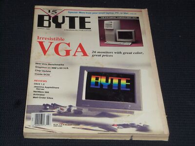 1990 MARCH BYTE MAGAZINE - IRRESISTIBLE VGA COMPUTERS TECH - L 20814 | eBay